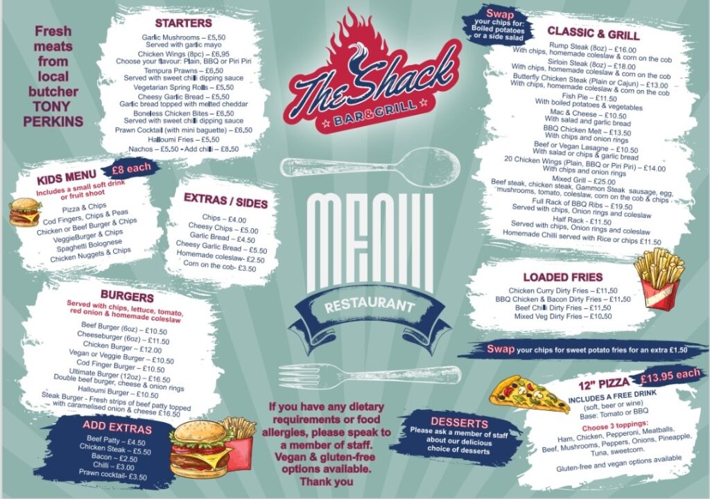 Menu – The Shack Bar & Grill